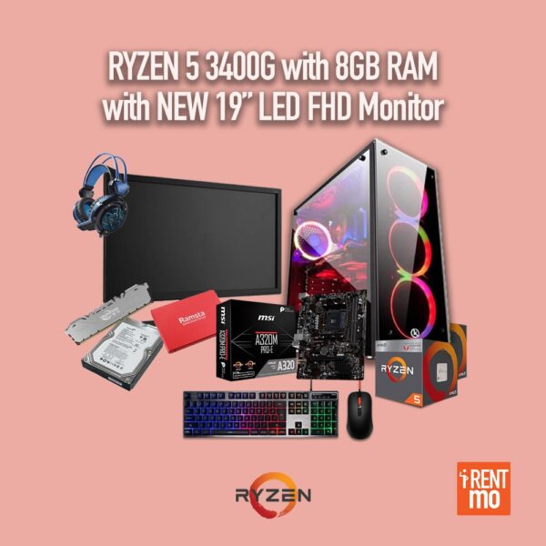 AMD RYZEN 5 3400G Basic Gaming Package + New Monitor - Buy, Rent, Pay ...